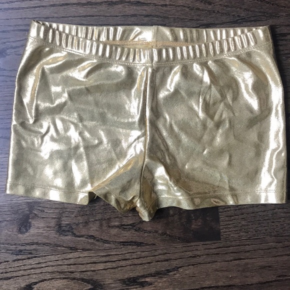 Shorts | New Gold Spandex Mini Shorts | Poshmark
